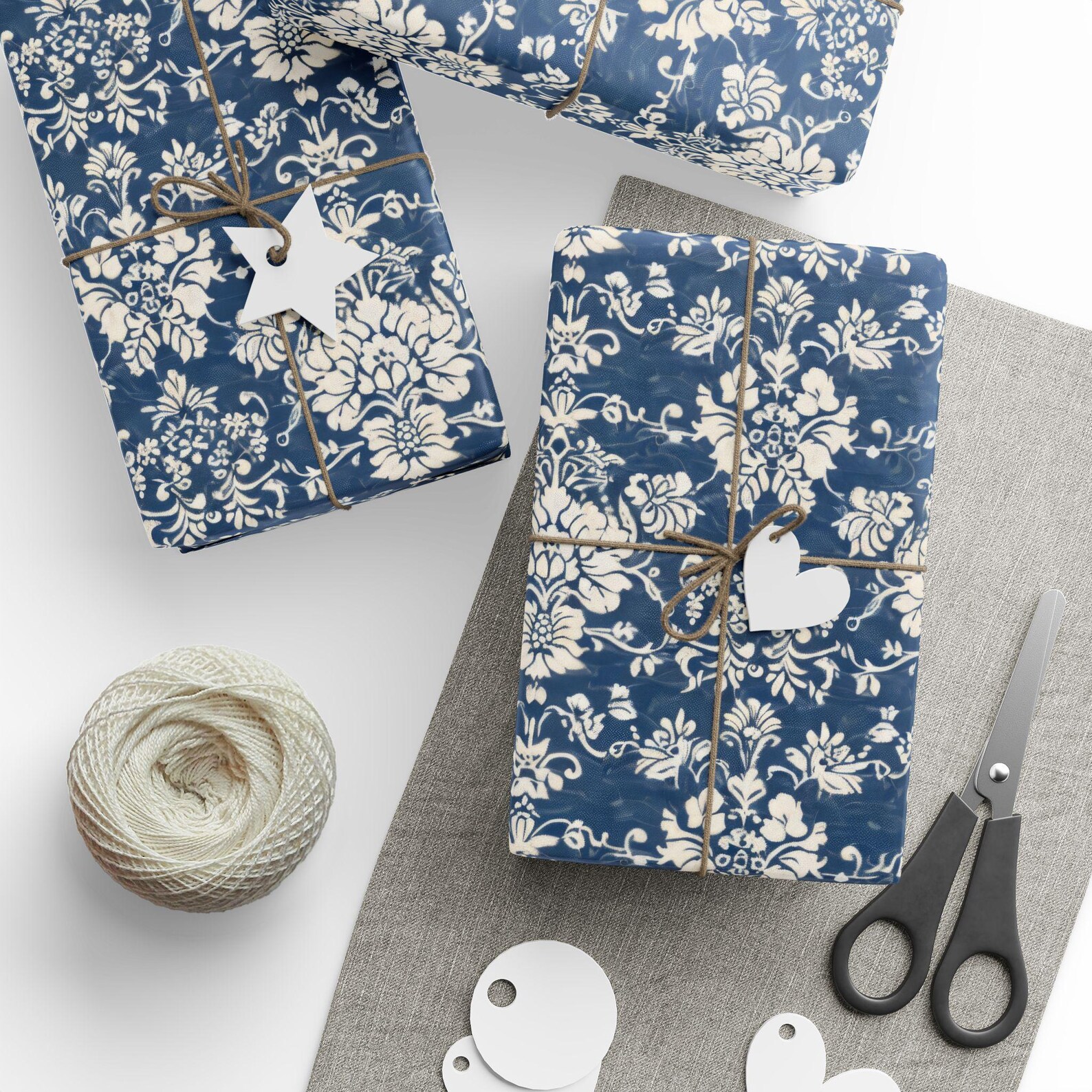 Victorian Wrapping Paper Elegant Wrapping Paper Roll, Navy Blue Lace ...