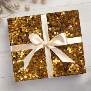 Gold Glitter Wrapping Paper Roll Gold Glitter Christmas Gift Wrap Roll ...