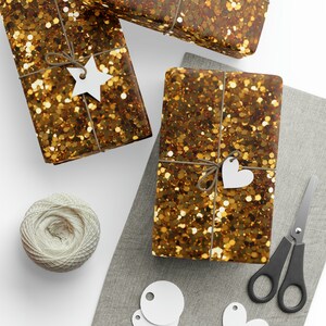 Gold Glitter Wrapping Paper Roll Gold Glitter Christmas Gift Wrap Roll ...