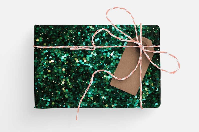 Green Glitter Wrapping Paper Roll Green Glitter, Glittery Wrapping ...