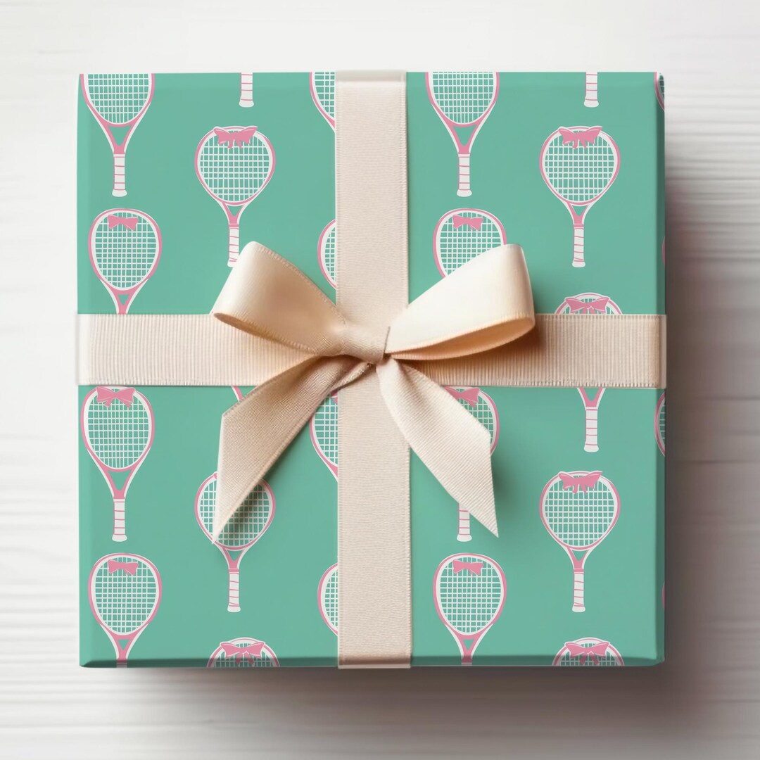 Pickleball Wrapping Paper Roll for Pickleball Lovers, Preppy Tennis ...