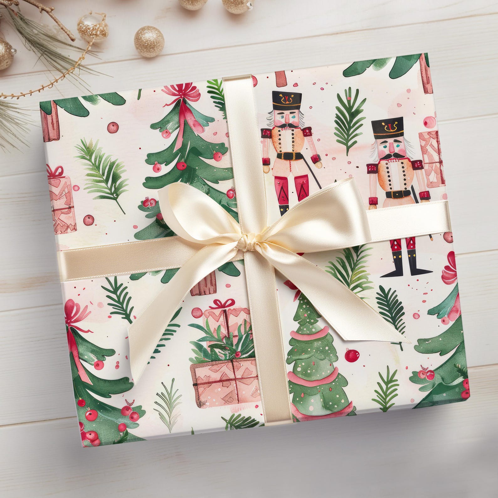 Nutcracker Wrapping Paper Roll, Nutcracker Gift Wrapping Roll, Modern ...