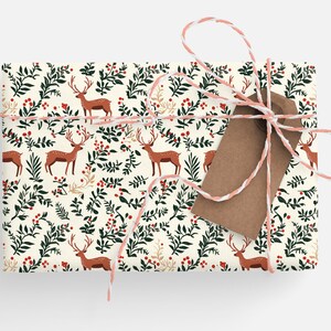 Woodsy Wrapping Paper Deer Gift Wrap Roll Forest Wrapping Paper, Modern ...