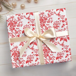 Red Chinoiserie Wrapping Paper Roll Red Toile Christmas Toile Wrapping ...