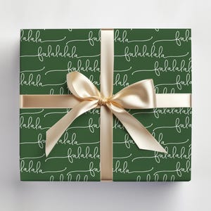 Christmas Carol Wrapping Paper Roll, Modern Green Christmas Wrapping ...