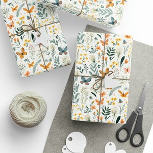 Butterfly Wrapping Paper, Cute Butterflies Spring Gift Wrap Roll ...