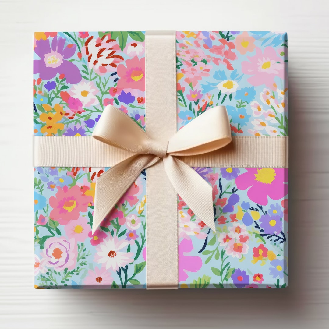 Purple Wrapping Paper Girly Wrapping Paper Roll, Purple Birthday ...