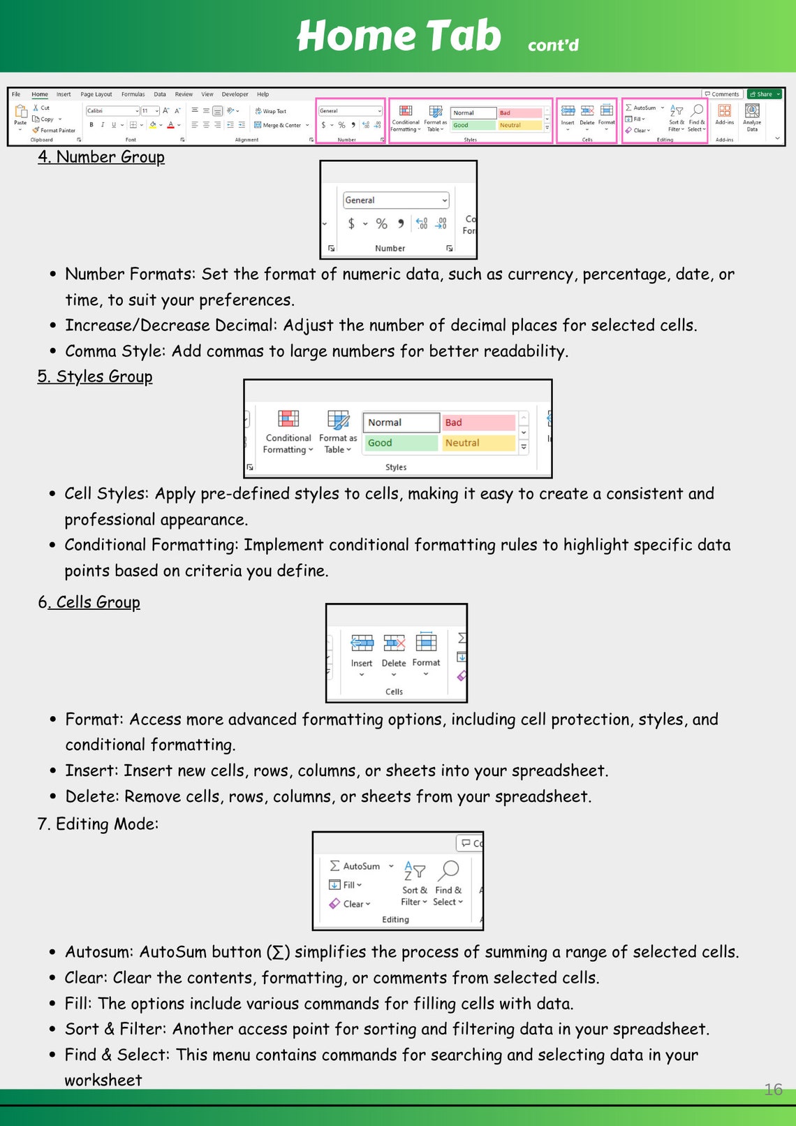 02 Ebook Excel Workspace and Ribbon, Learn Excel Today, Excel Tutorial Chapter 2, Short Lessons ...