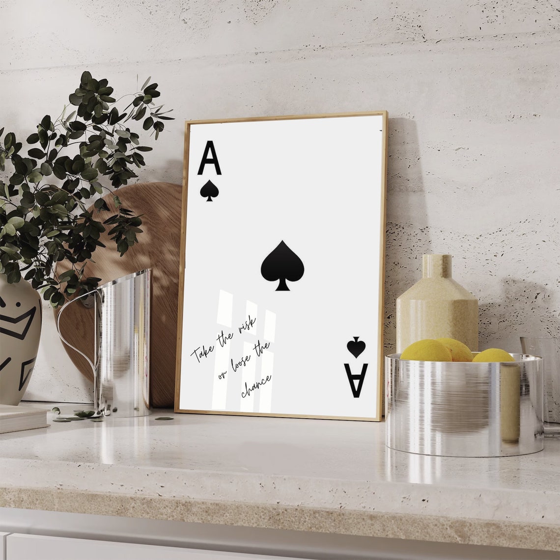 Ace of Spades, Digital Download, Trendy Apartment Decor, Wall Art, Text ...