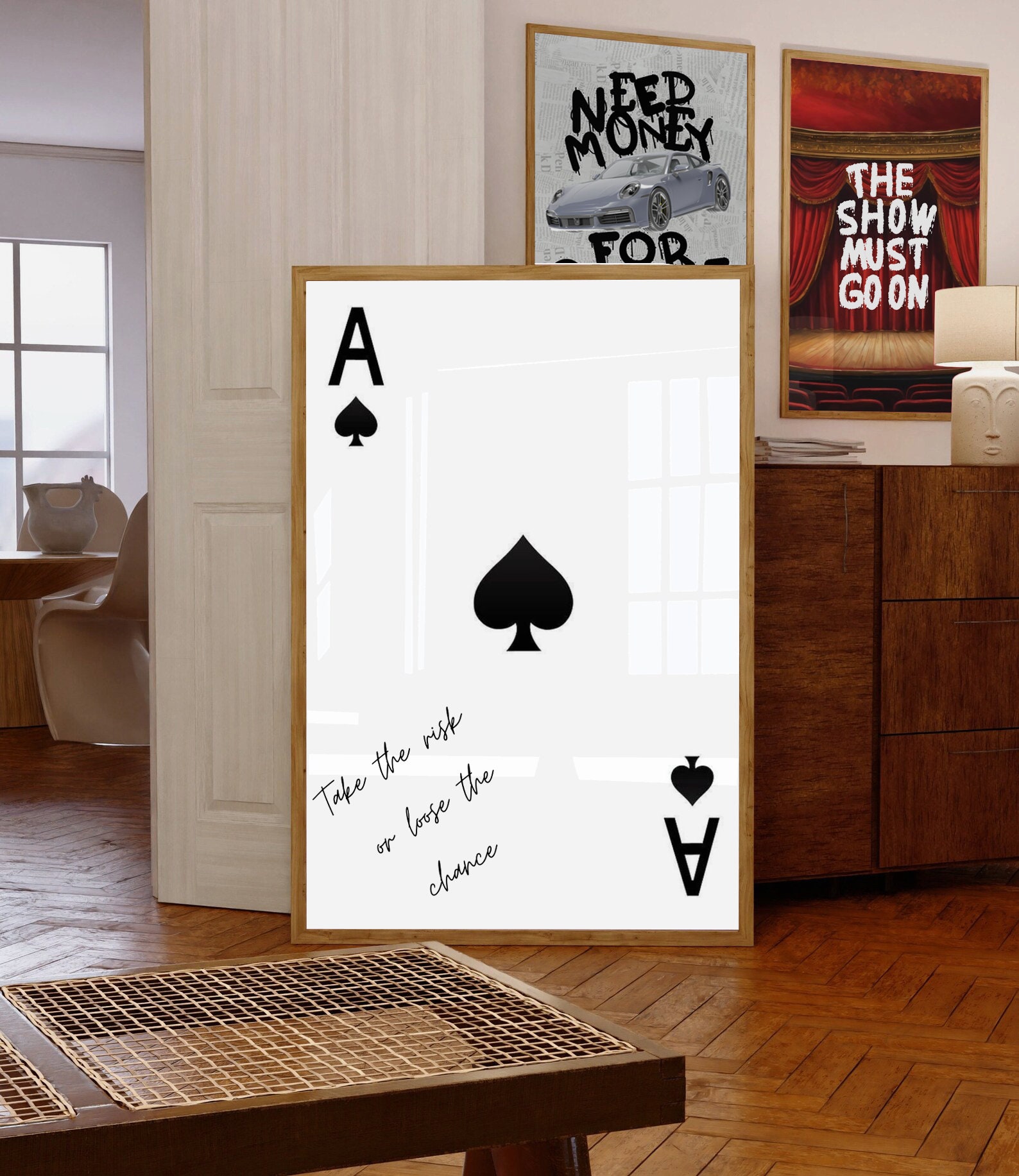 Ace of Spades, Digital Download, Trendy Apartment Decor, Wall Art, Text ...