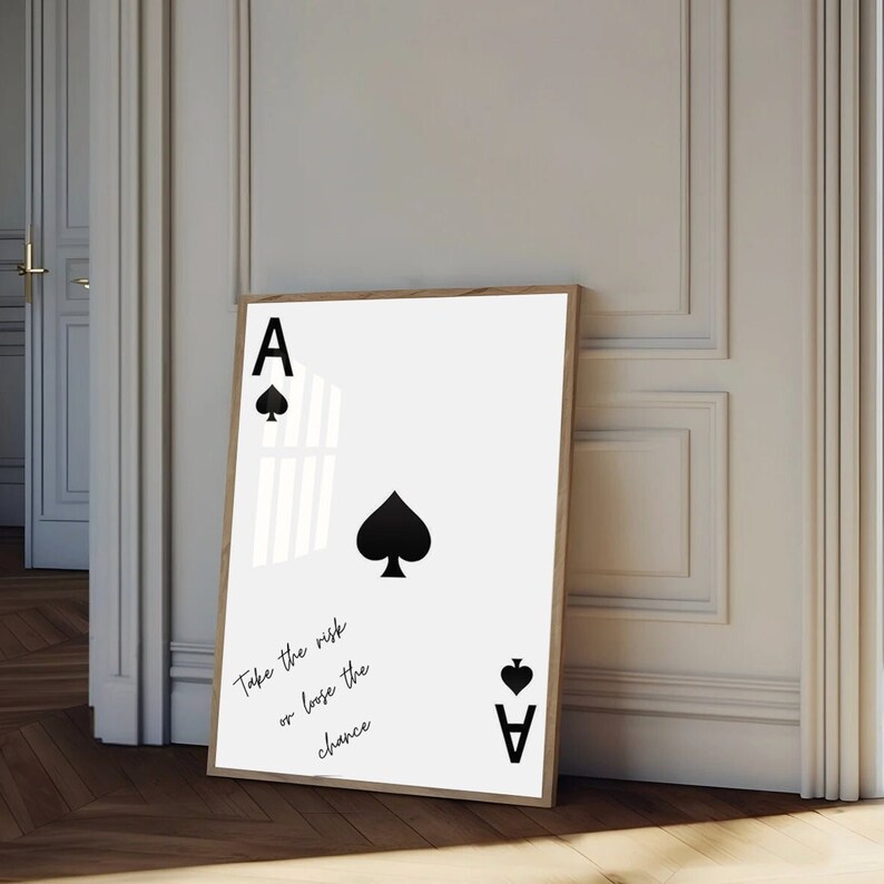Ace of Spades, Digital Download, Trendy Apartment Decor, Wall Art, Text ...