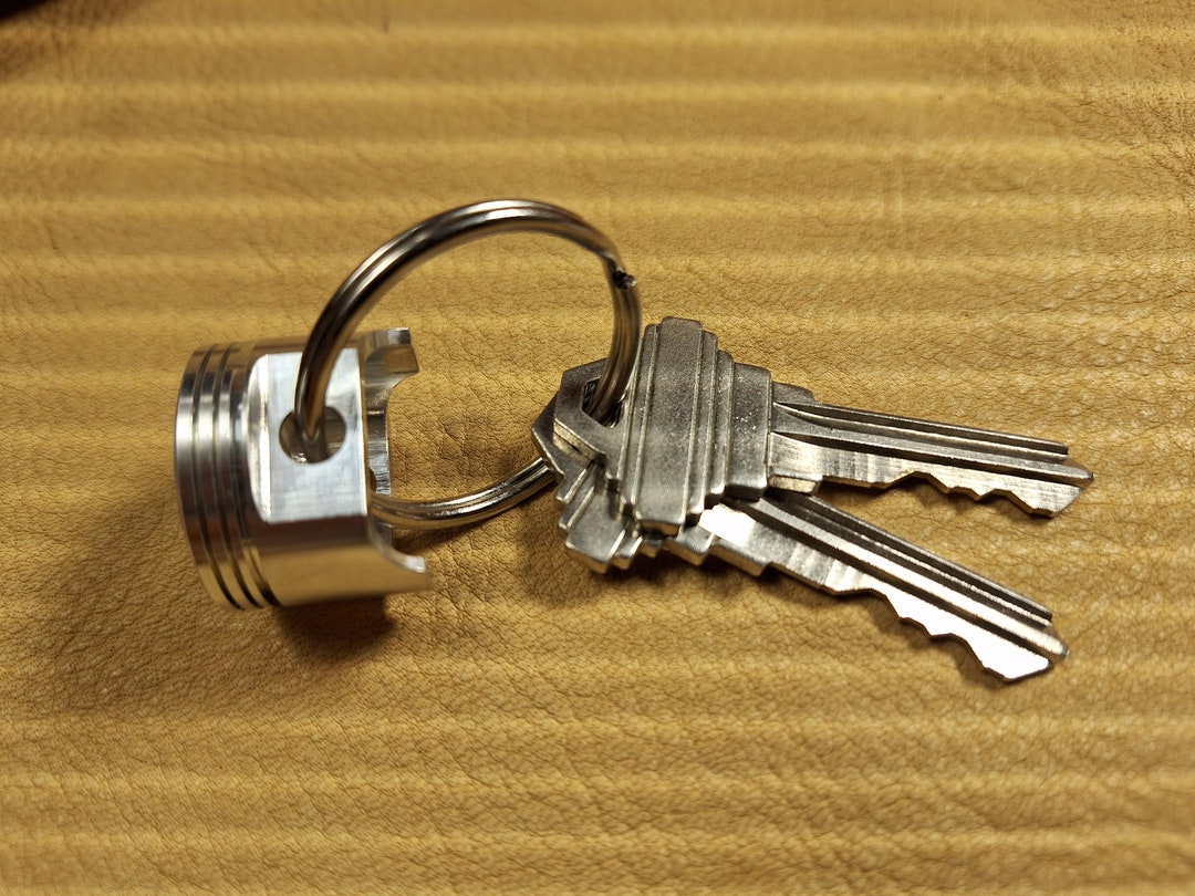 Key Ring With CNC Machined Aluminum Racing Piston - Etsy