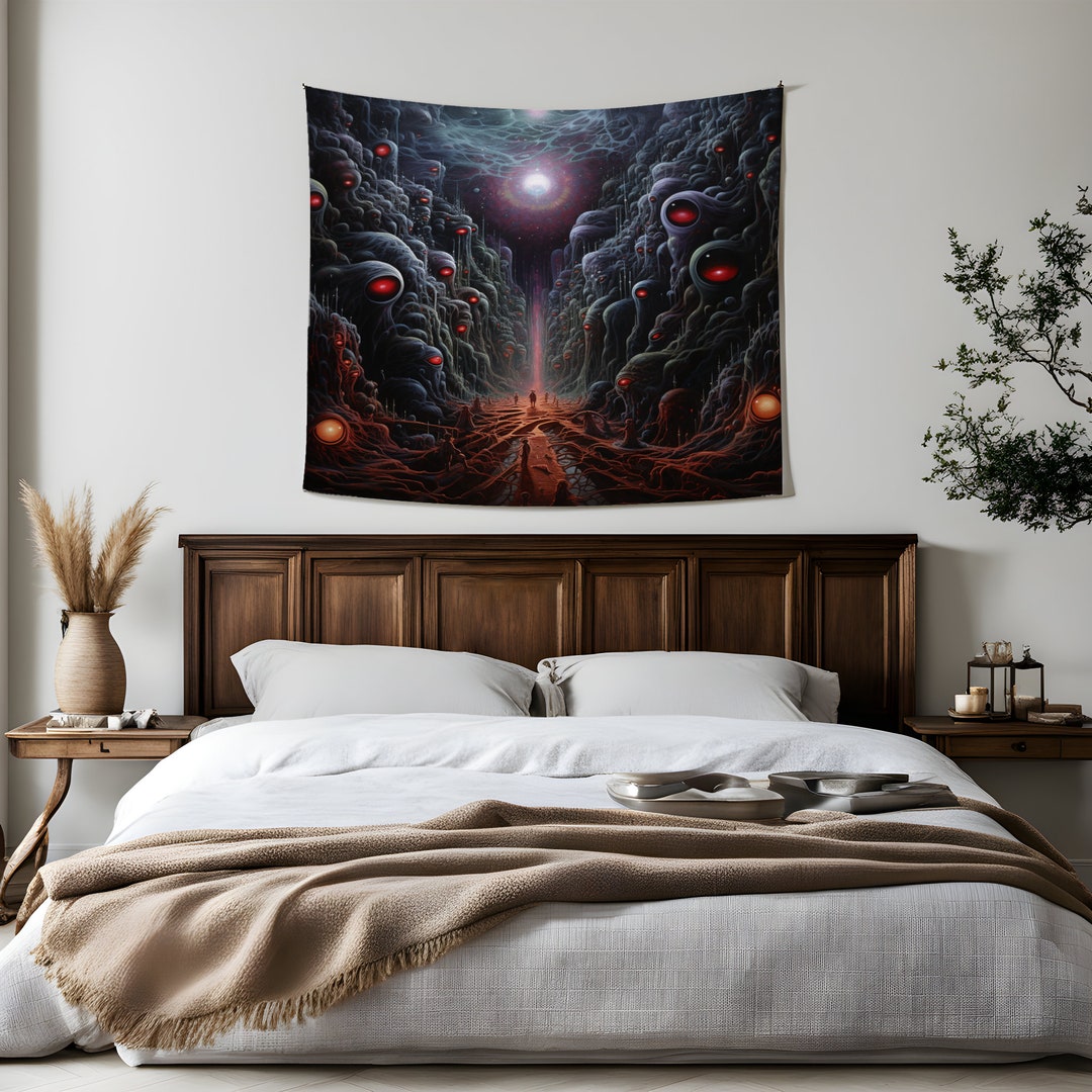 The Dark Aether Inspired Tapestry, Psychedelic Wall Hanging Art ...