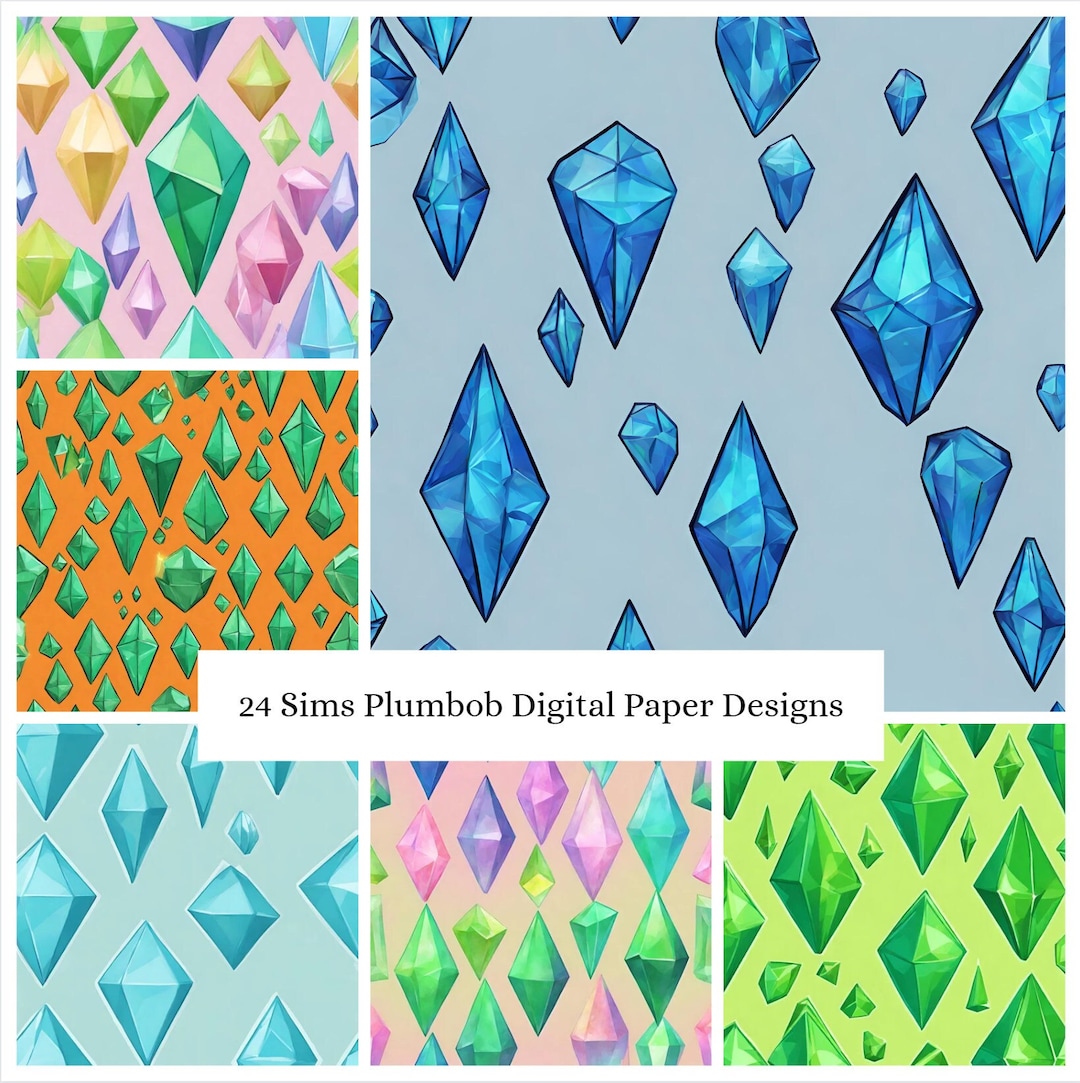 Sims Plumbob Digital Paper Design Bundle - Etsy