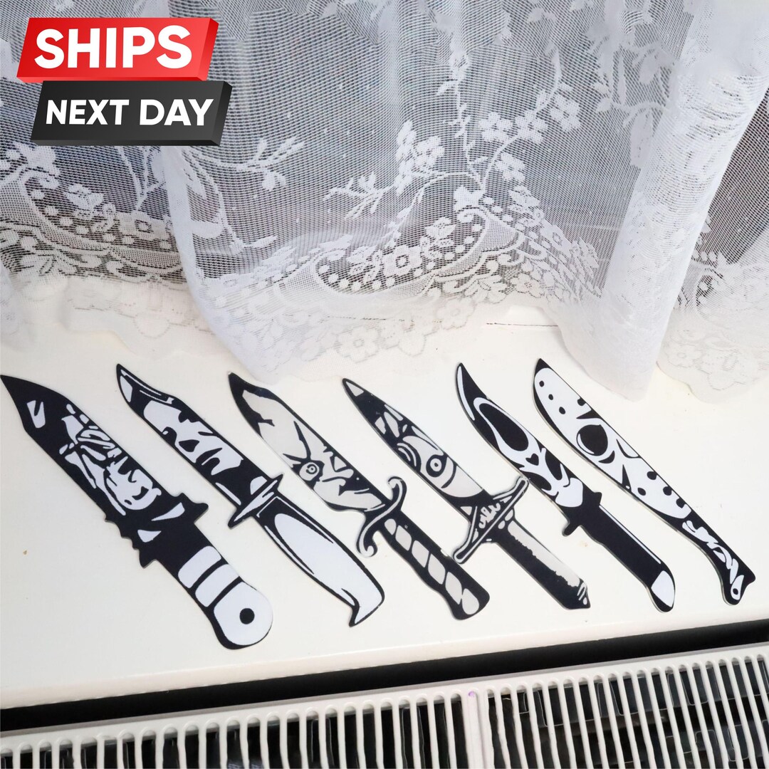 Halloween 3D Printed Gothic Knives Set, Horror Spooky Season Knives ...