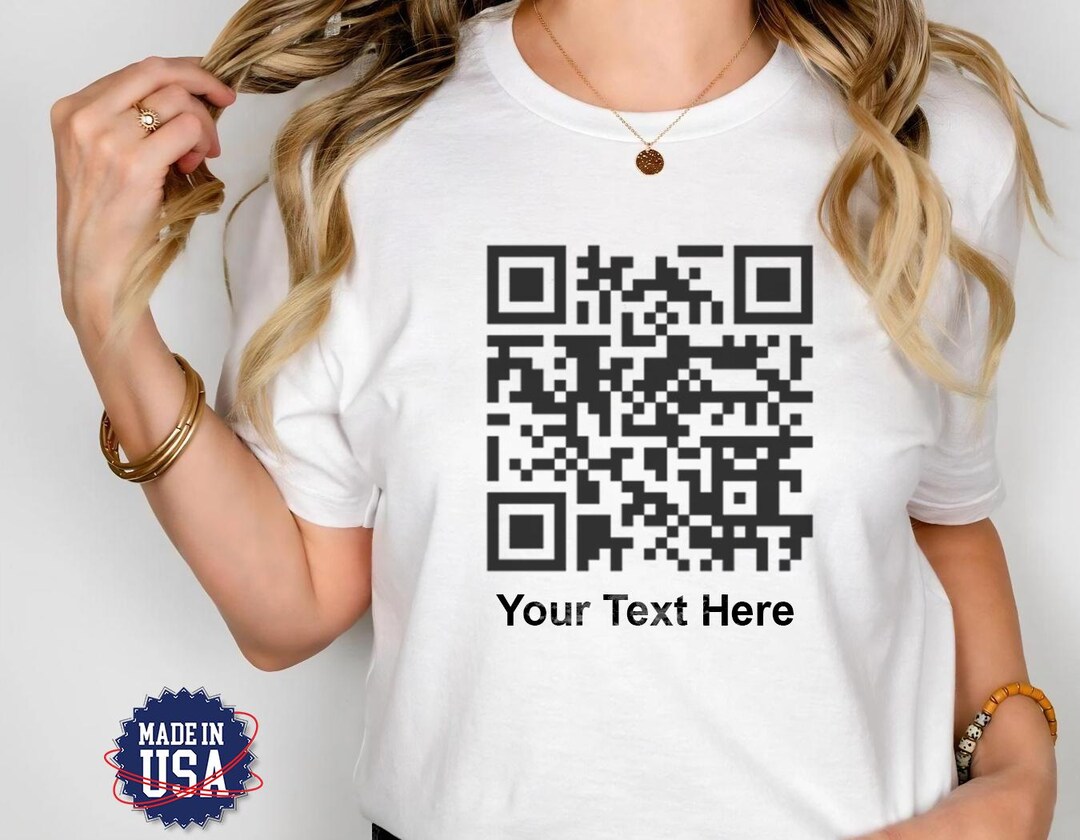 Custom QR Code Retro T Shirt, Personalized Text & QR Code Shirt, Shirt ...