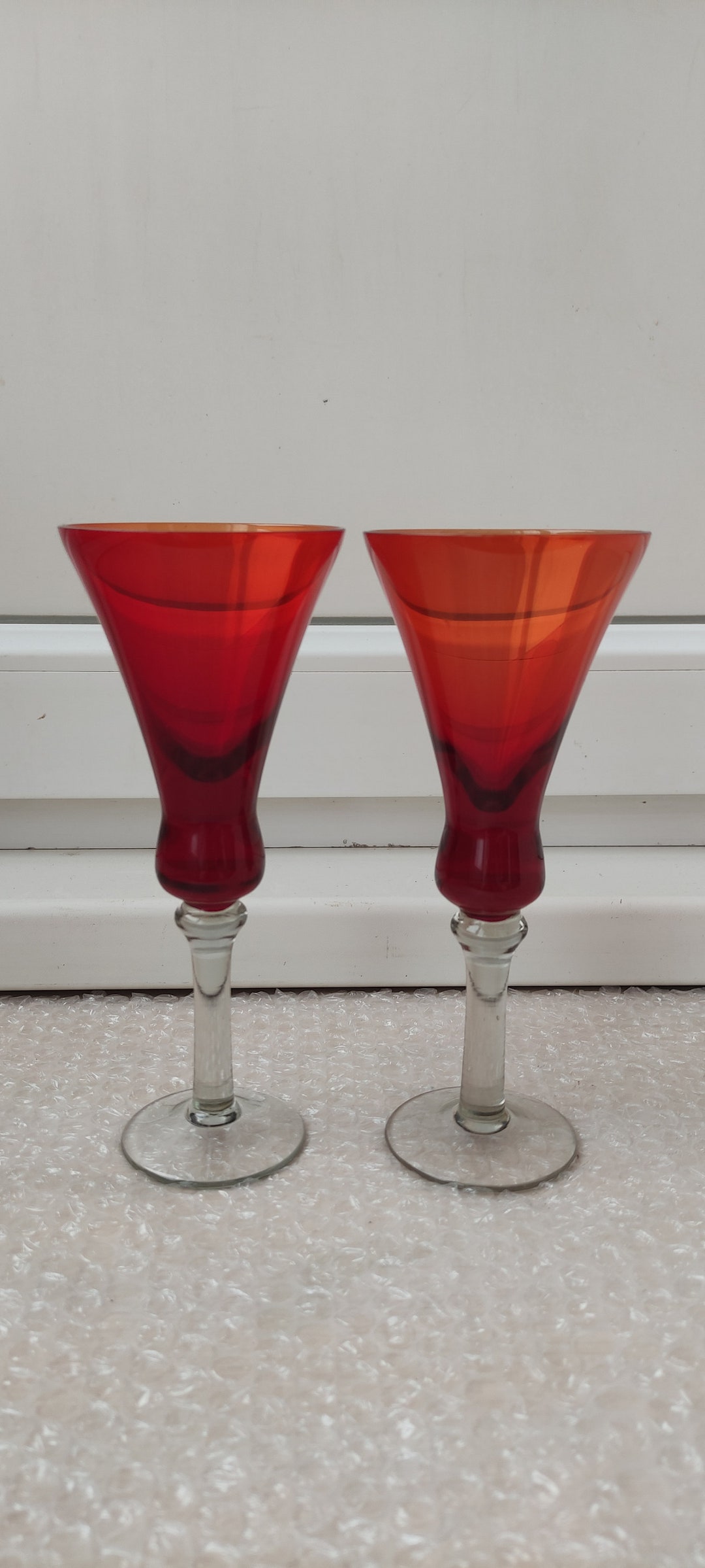 Soviet, Vintage, Large Glasses, Wine Glasses, Colored Glass USSR ...