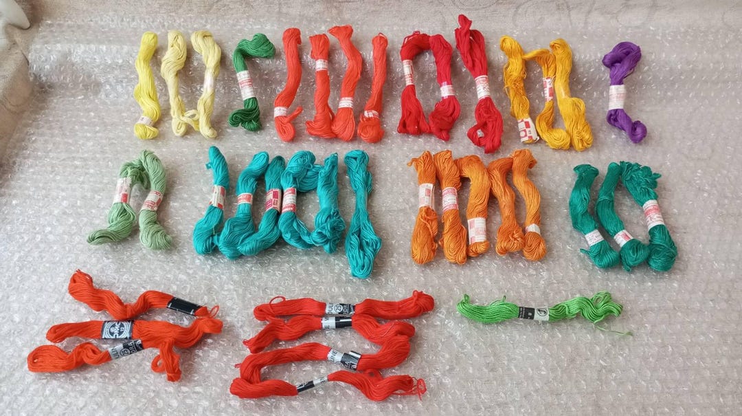 Vintage Embroidery Floss Threads 31 Skeins of 20 Meters and 8 Skeins of ...