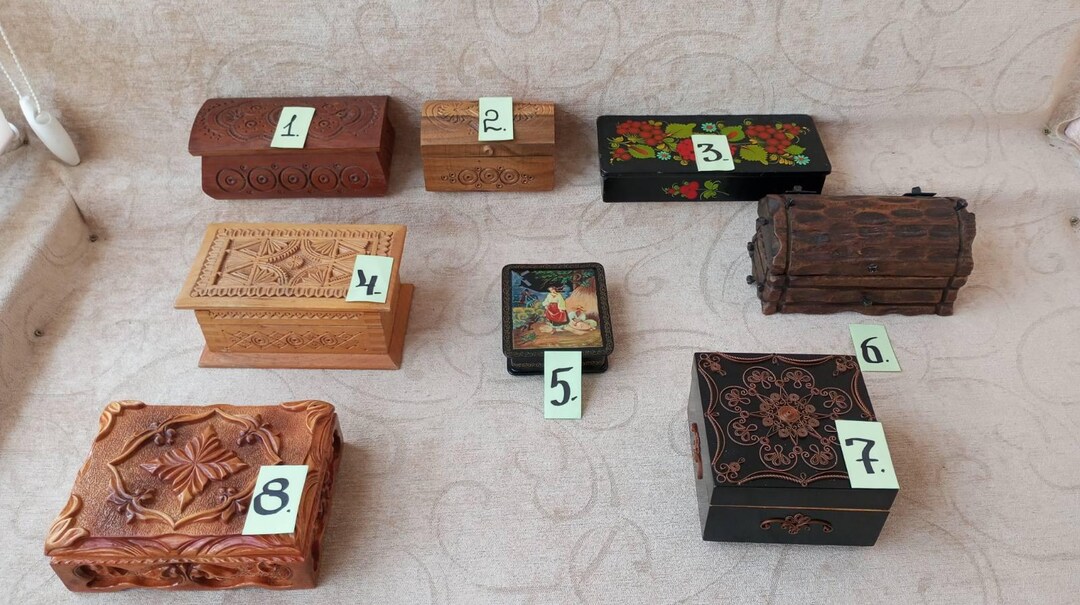 Vintage Wooden Ukrainian National Boxes for Jewelry and Small Items. - Etsy