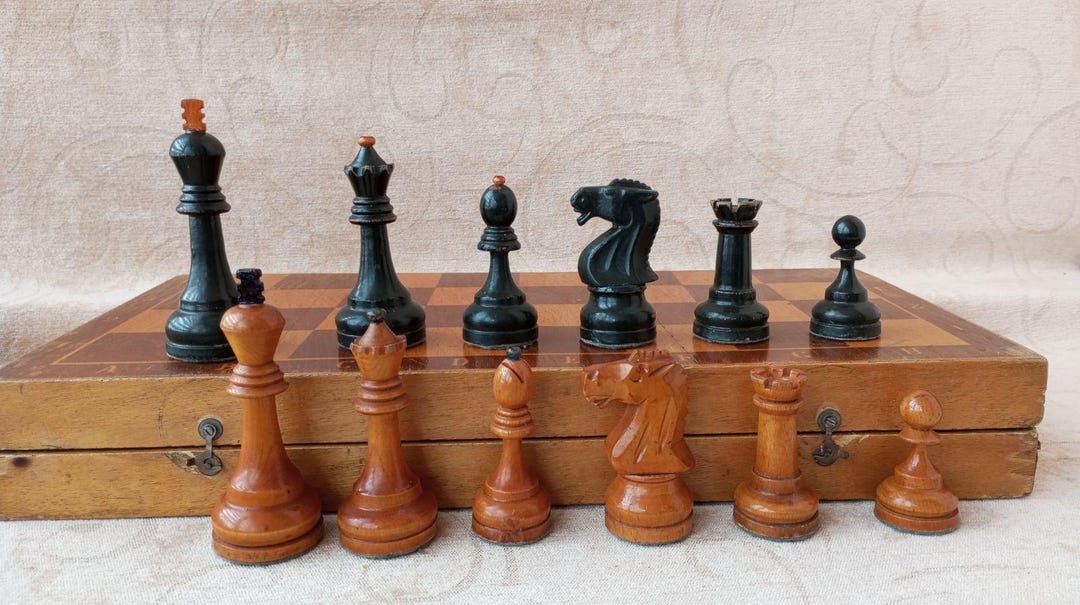 Wooden Chess Set.soviet Tournament Chess With Weights.large Grandmaster ...