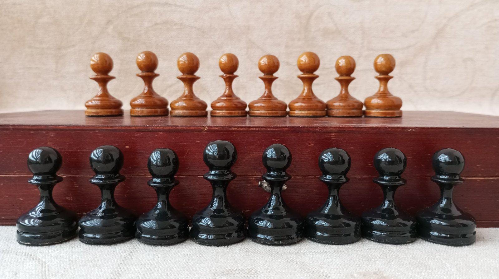 Wooden Chess Set.soviet Chess Set.chess Pieces With a Board.chess From ...