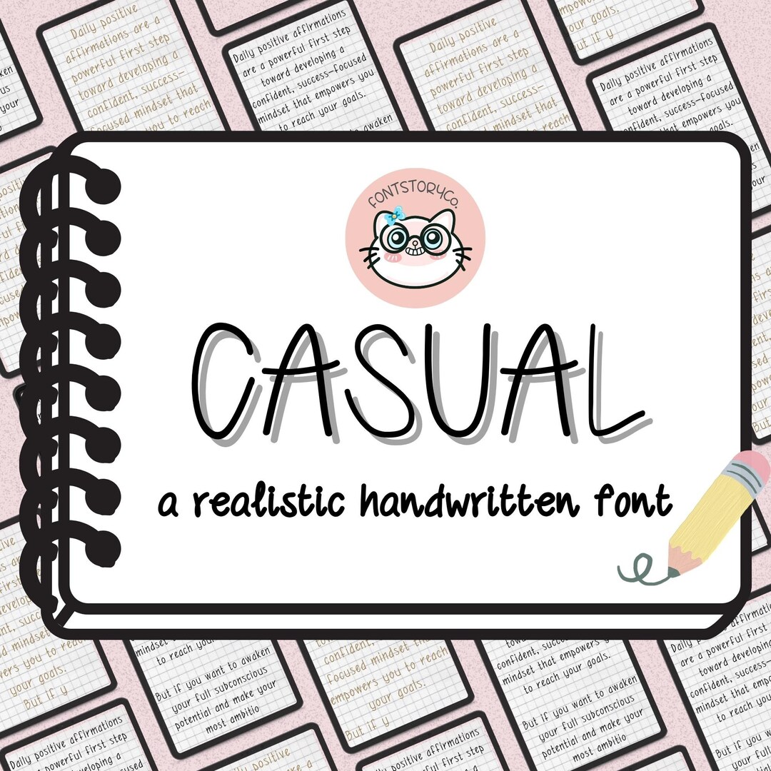 Teacher Study Digital Cute Planner Font Handwritten Font Goodnotes ...