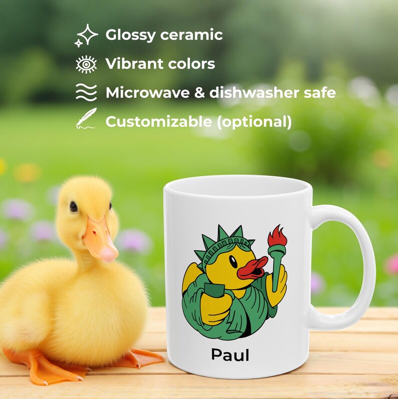 Liberty Rubber Duck Mug – Freedom Duck Coffee Cup – Iconic Character ...
