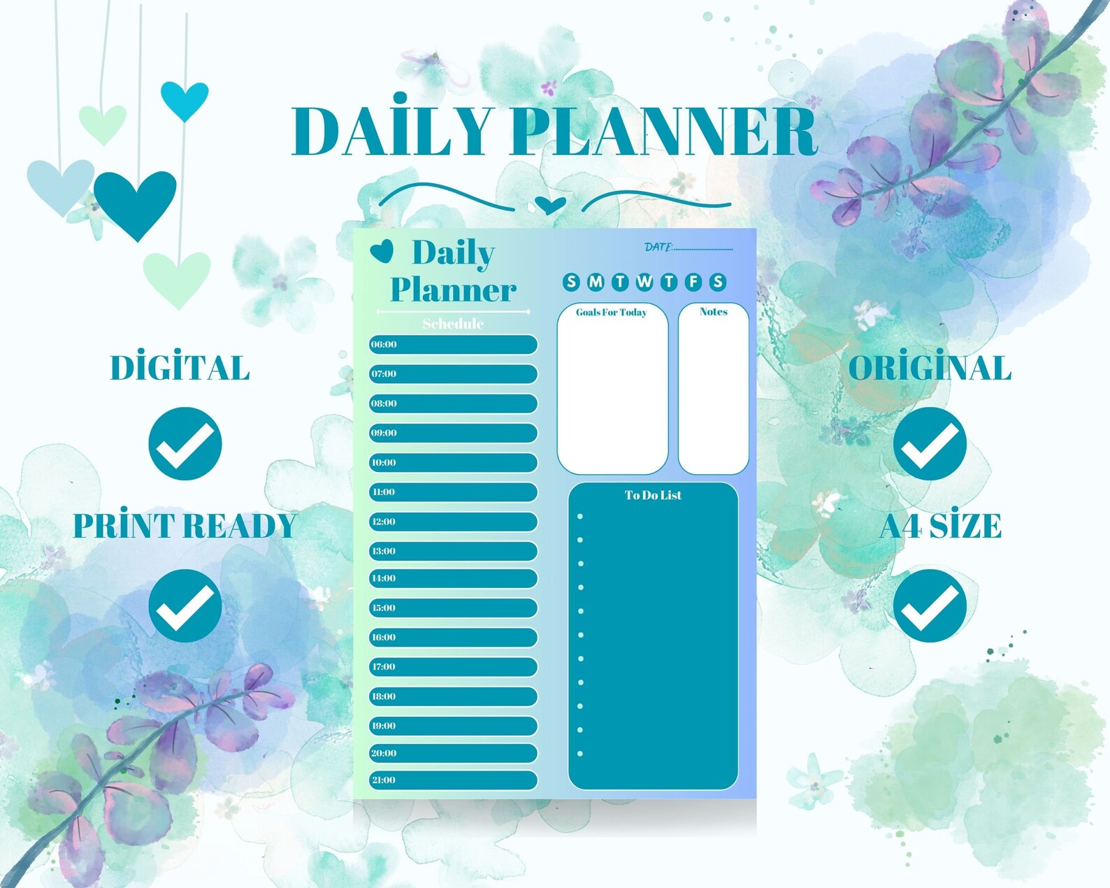 Digital Daily Planner/ Printable Planner/ Daily Journel - Etsy