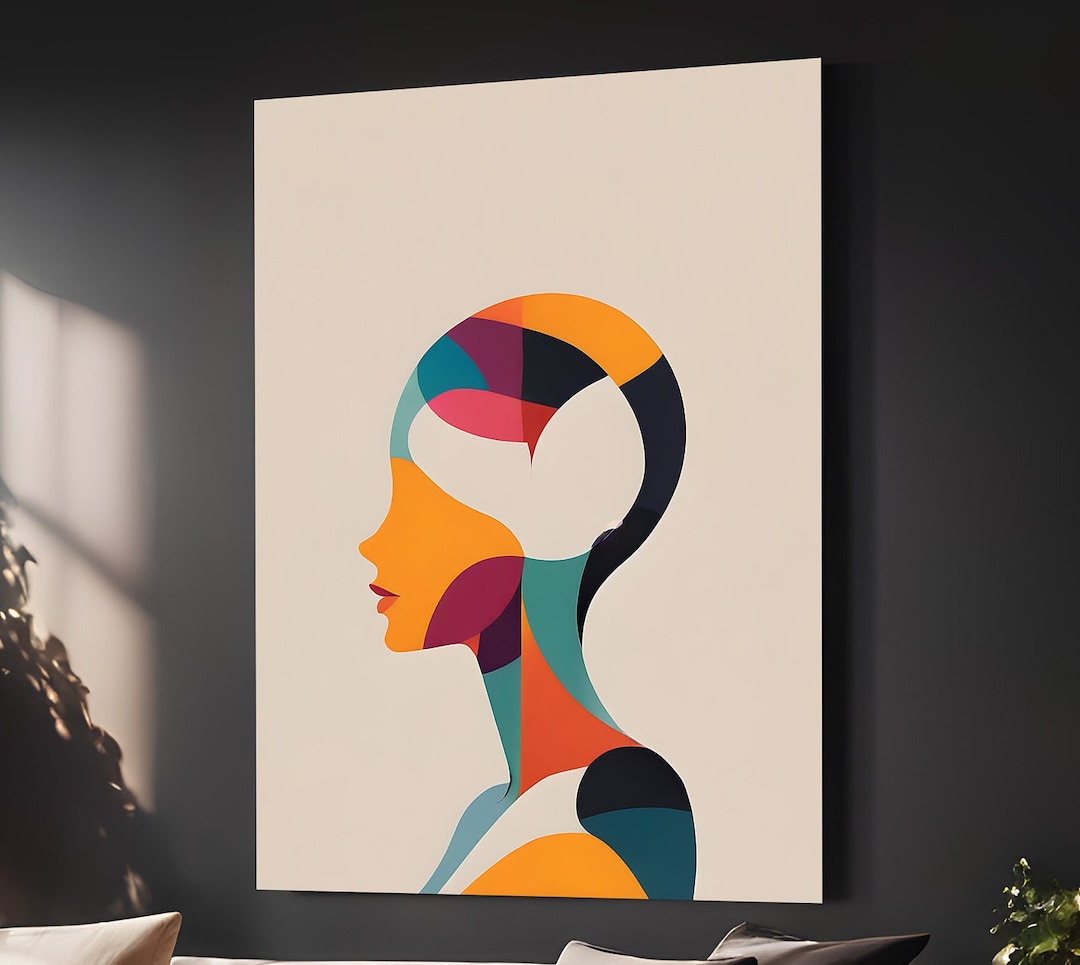 Colorful Silhouette Art Print: Abstract Geometric Shapes (digital ...