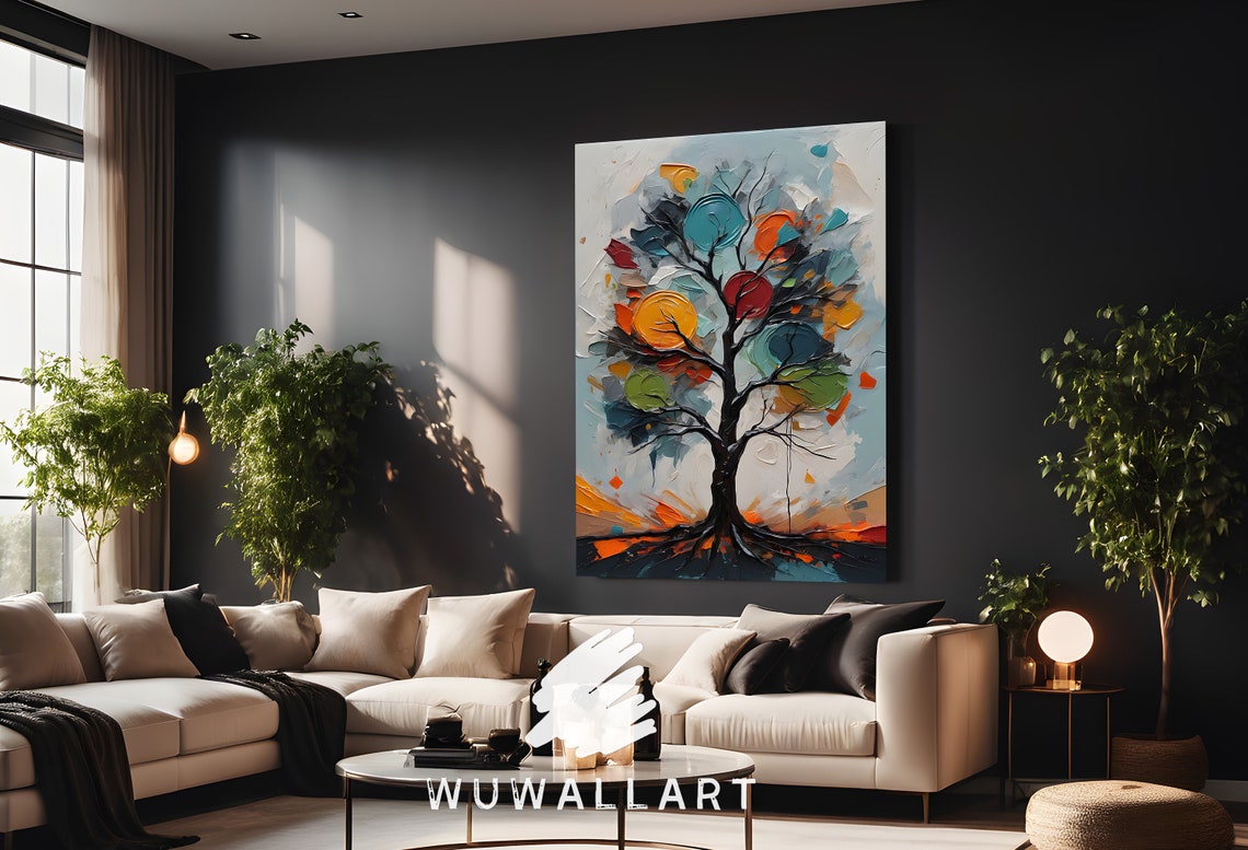 Colorful Abstract Tree Art Print: Modern Home Decor (digital Download ...