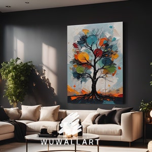 Colorful Abstract Tree Art Print: Modern Home Decor (digital Download ...