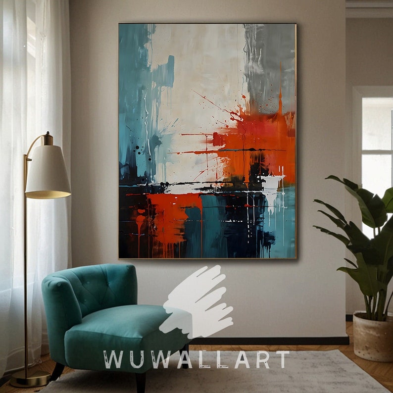 Bold Abstract Color Splash Digital Art - Modern Wall Decor for Home ...