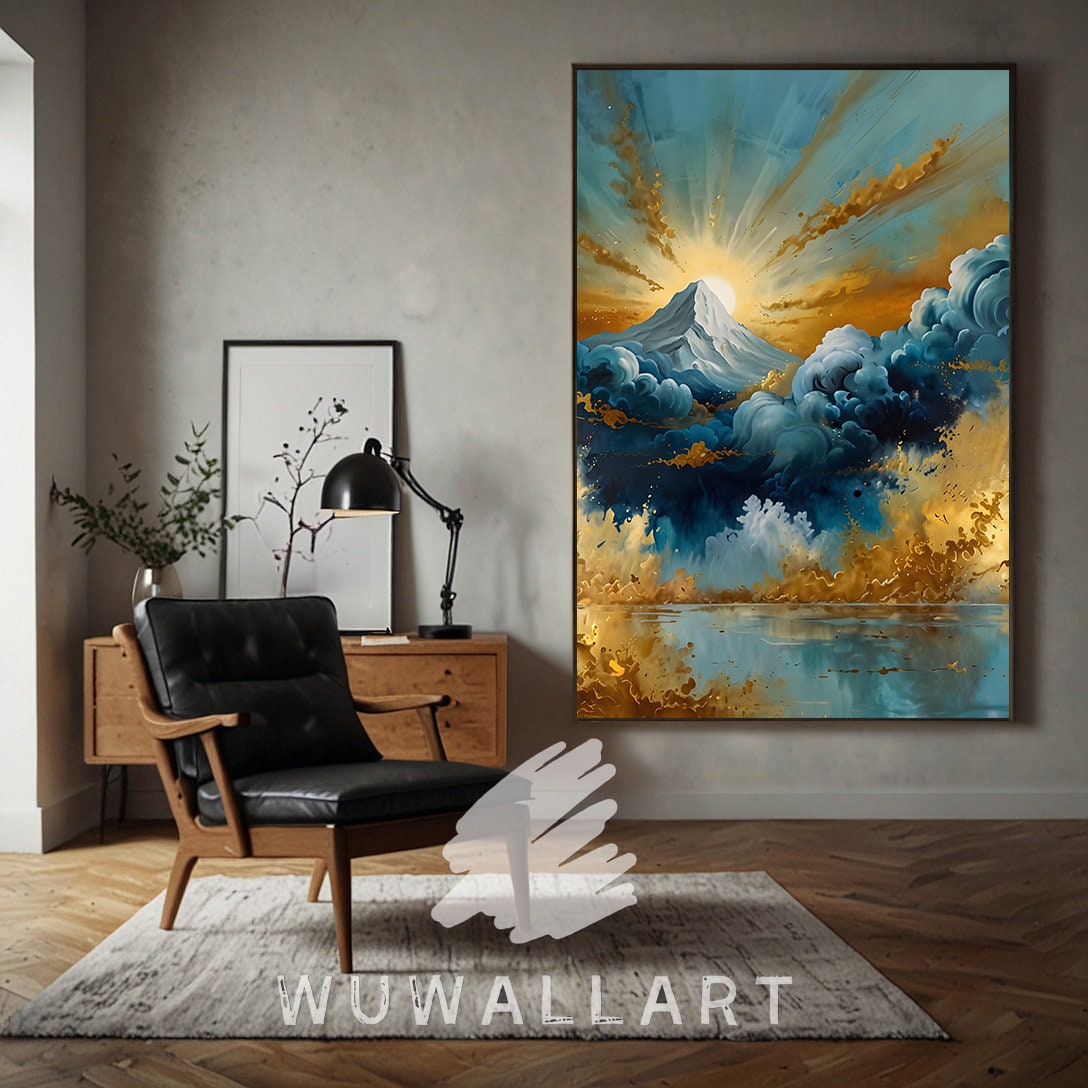 Majestic Mountain Sunrise Art Print - Digital Download, Nature-inspired ...