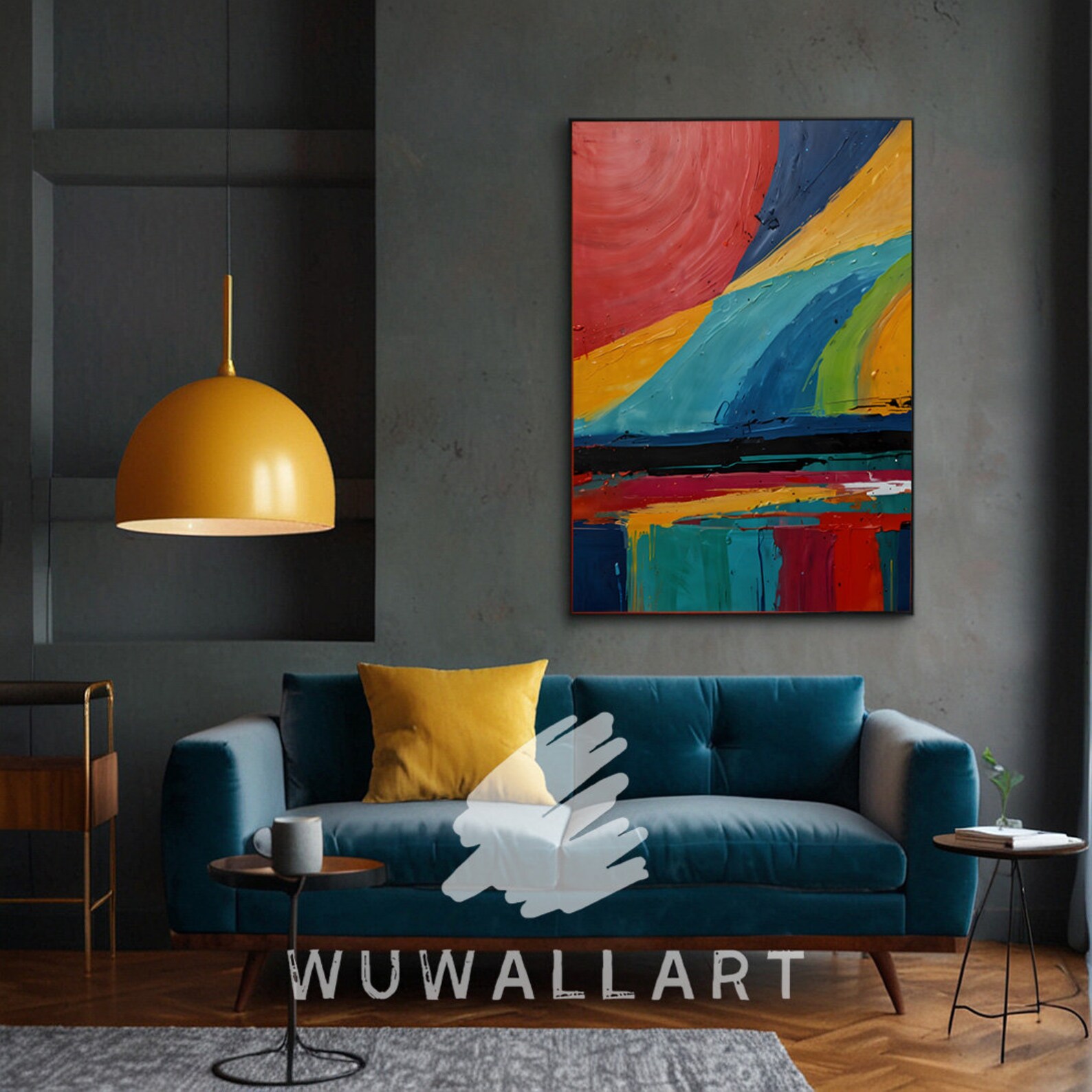 Vibrant Abstract Digital Art - Modern Colorful Wall Art, Printable ...