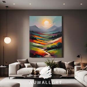 Colorful Abstract Sunset Landscape Art Print (digital Download) - Etsy