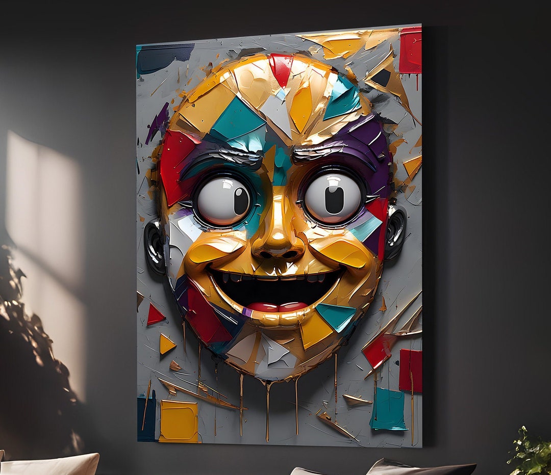 Abstract Graffiti Art Mask: Colorful Modern Home Decor (digital ...