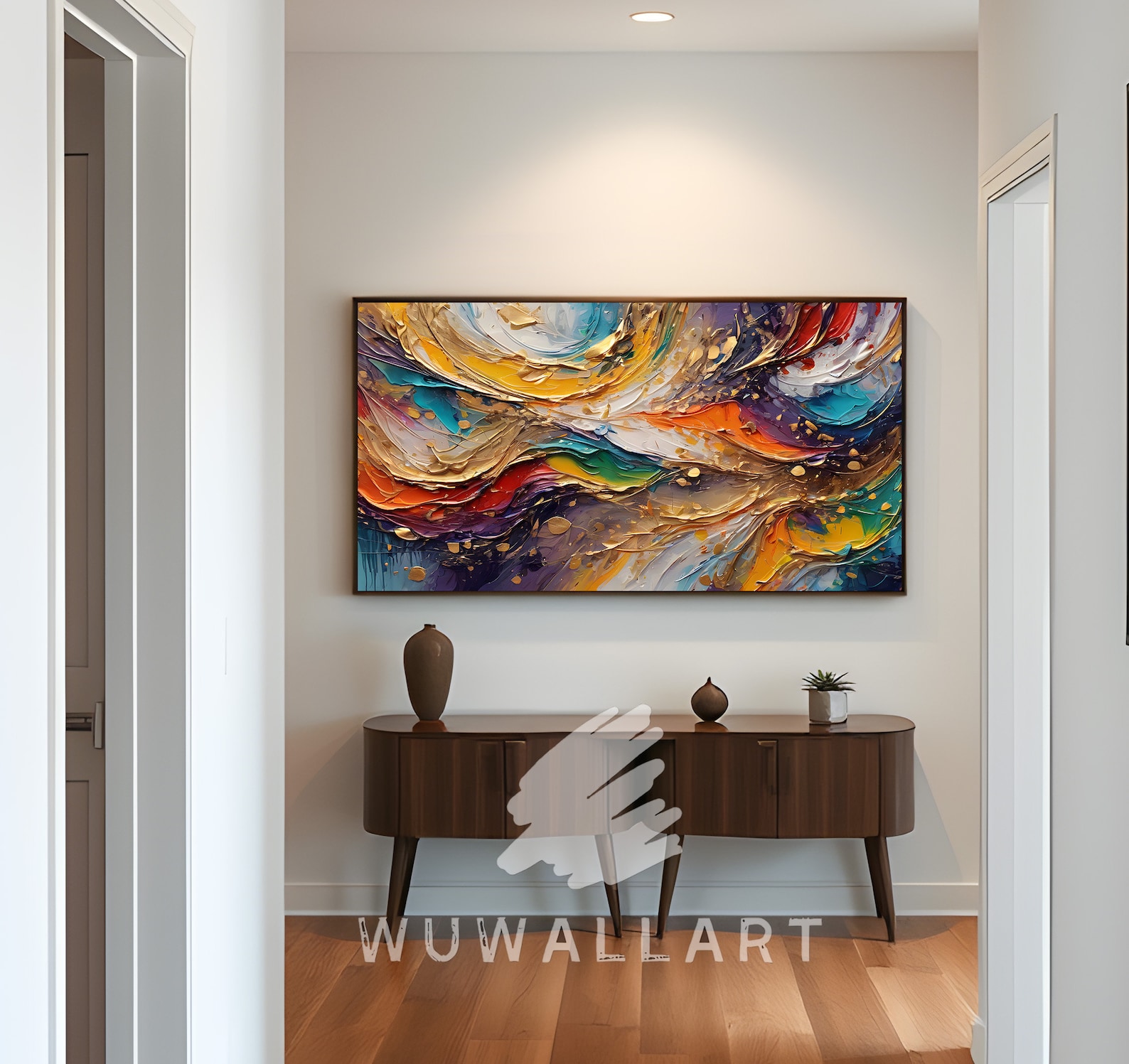 Abstract Gold Accent Art: Vibrant Modern Wall Decor (digital Download ...