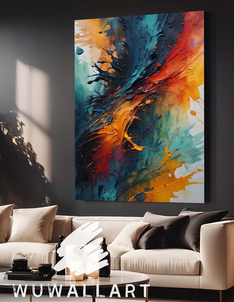 Vibrant and Colorful Abstract Acrylic Wall Art for Modern Home Decor ...