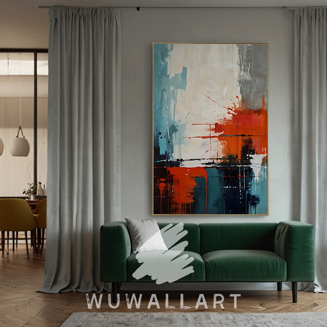 Bold Abstract Color Splash Digital Art - Modern Wall Decor for Home ...