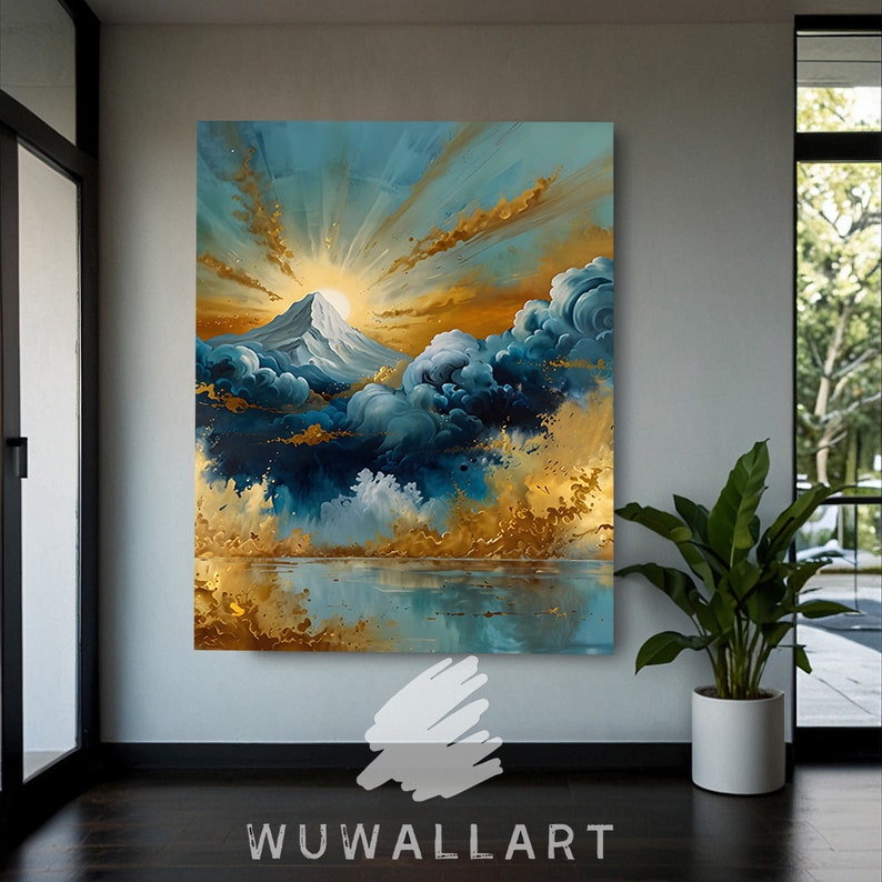 Majestic Mountain Sunrise Art Print - Digital Download, Nature-inspired ...