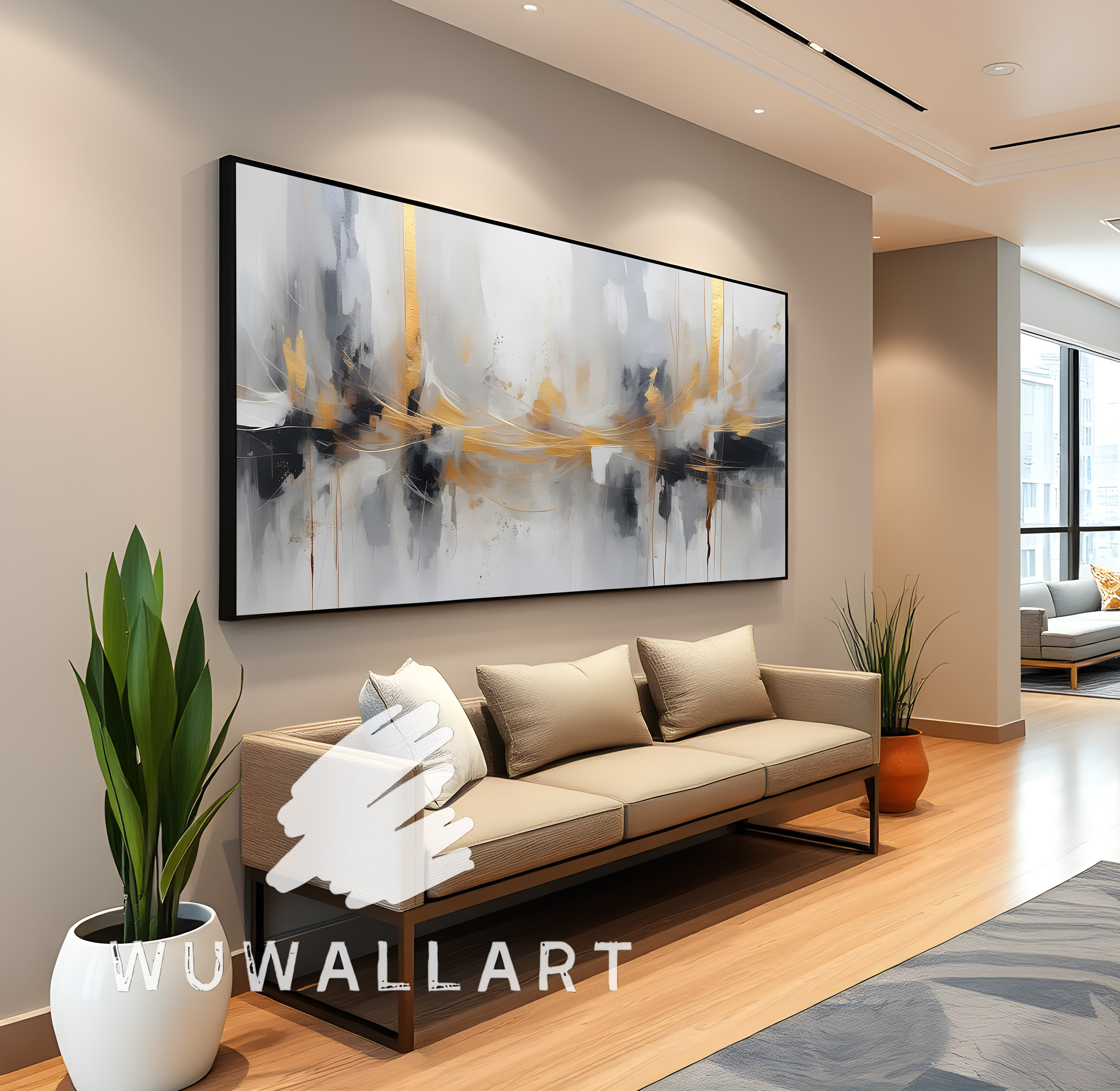 Elegant Gold Abstract Art - Modern Digital Download, High-resolution ...