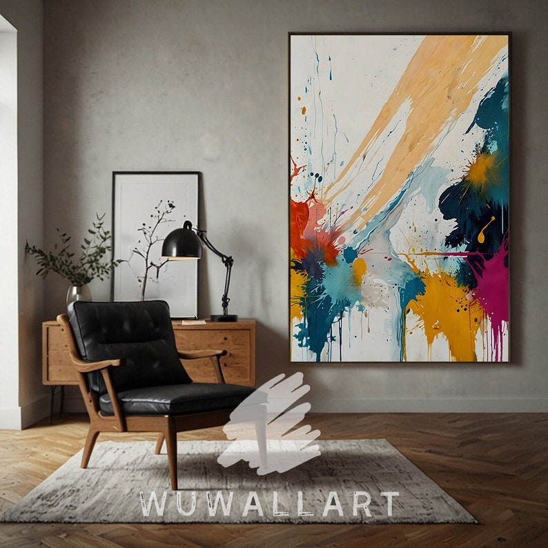 Colorful Abstract Splatter Art Print: Modern Home Decor (digital ...