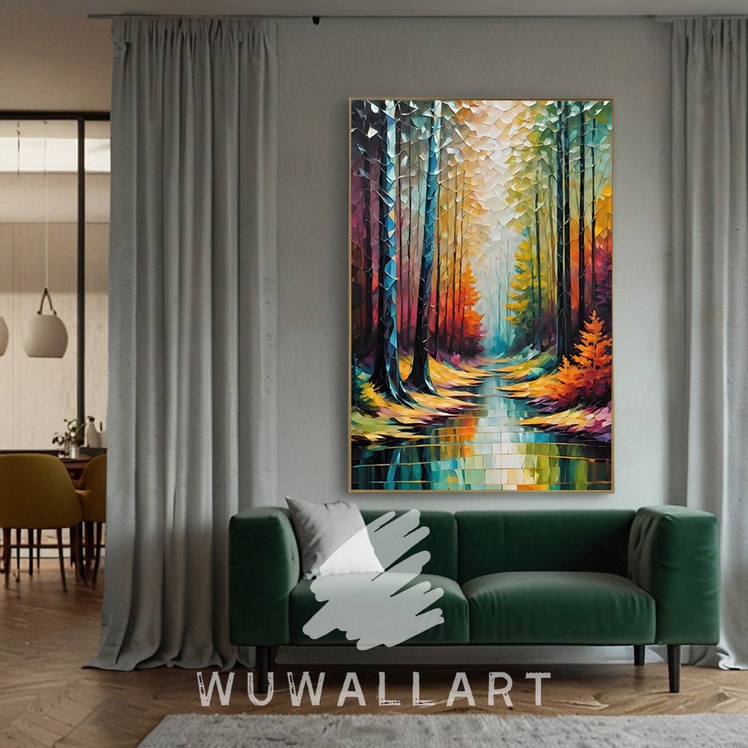 Colorful Forest Path Art: Abstract Woodland Landscape (digital Download ...