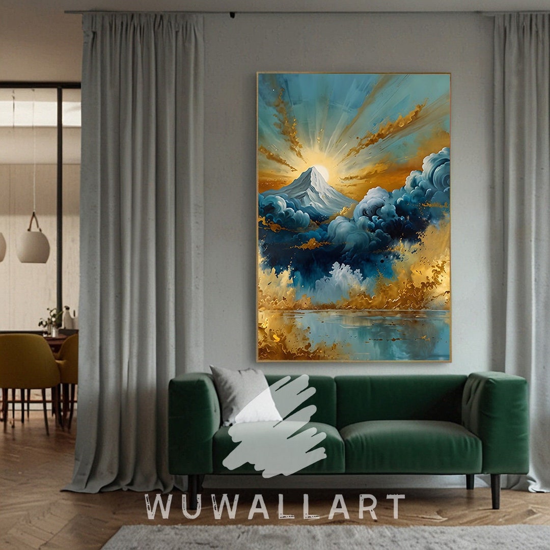 Majestic Mountain Sunrise Art Print - Digital Download, Nature-inspired ...