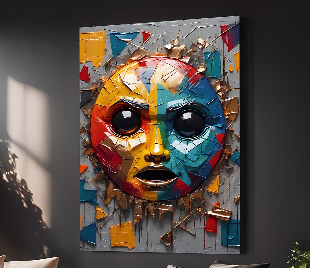 Colorful Sun Face Painting: Modern Abstract Art (digital Download) - Etsy
