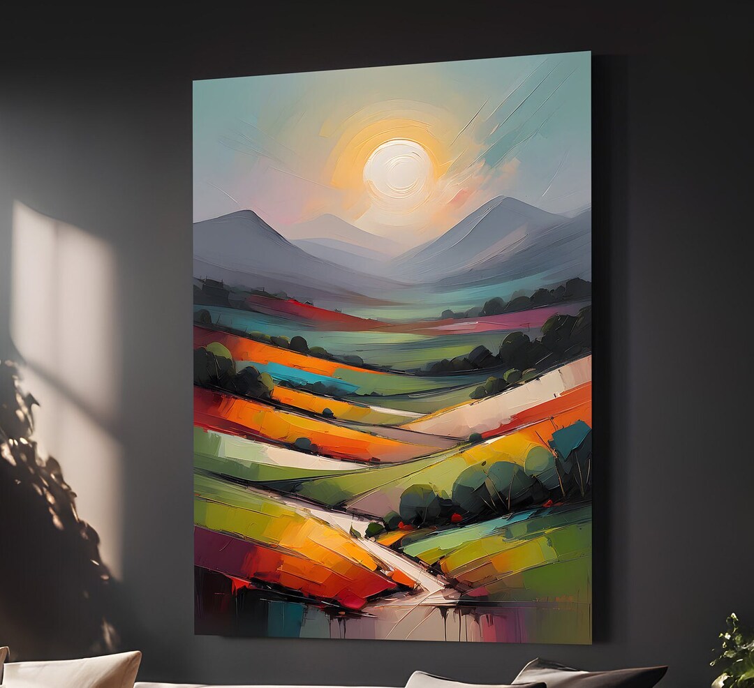 Colorful Abstract Sunset Landscape Art Print (digital Download) - Etsy