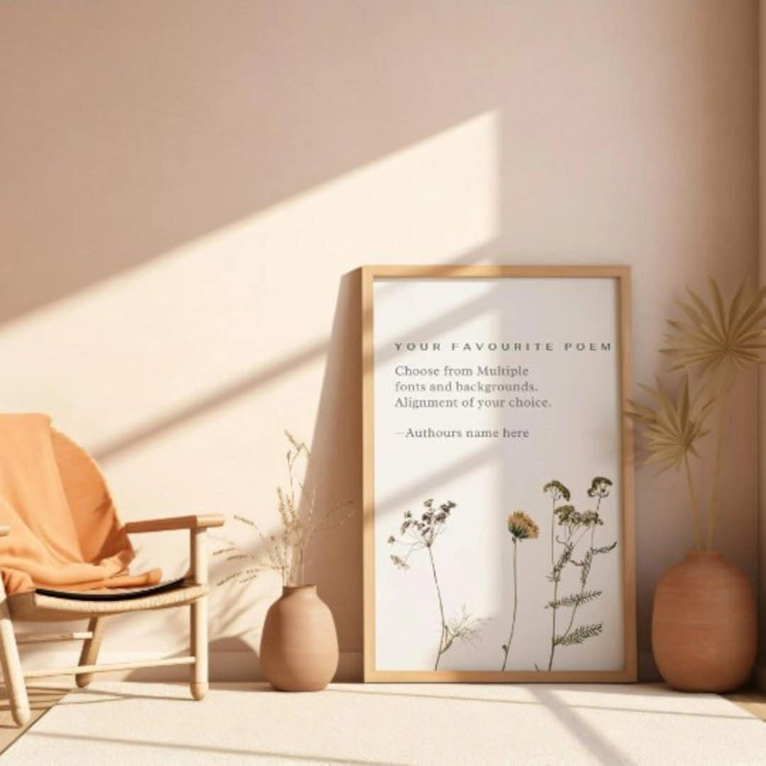 Custom Poem Print Wall Art, Quote Print, Custom Text Print ...