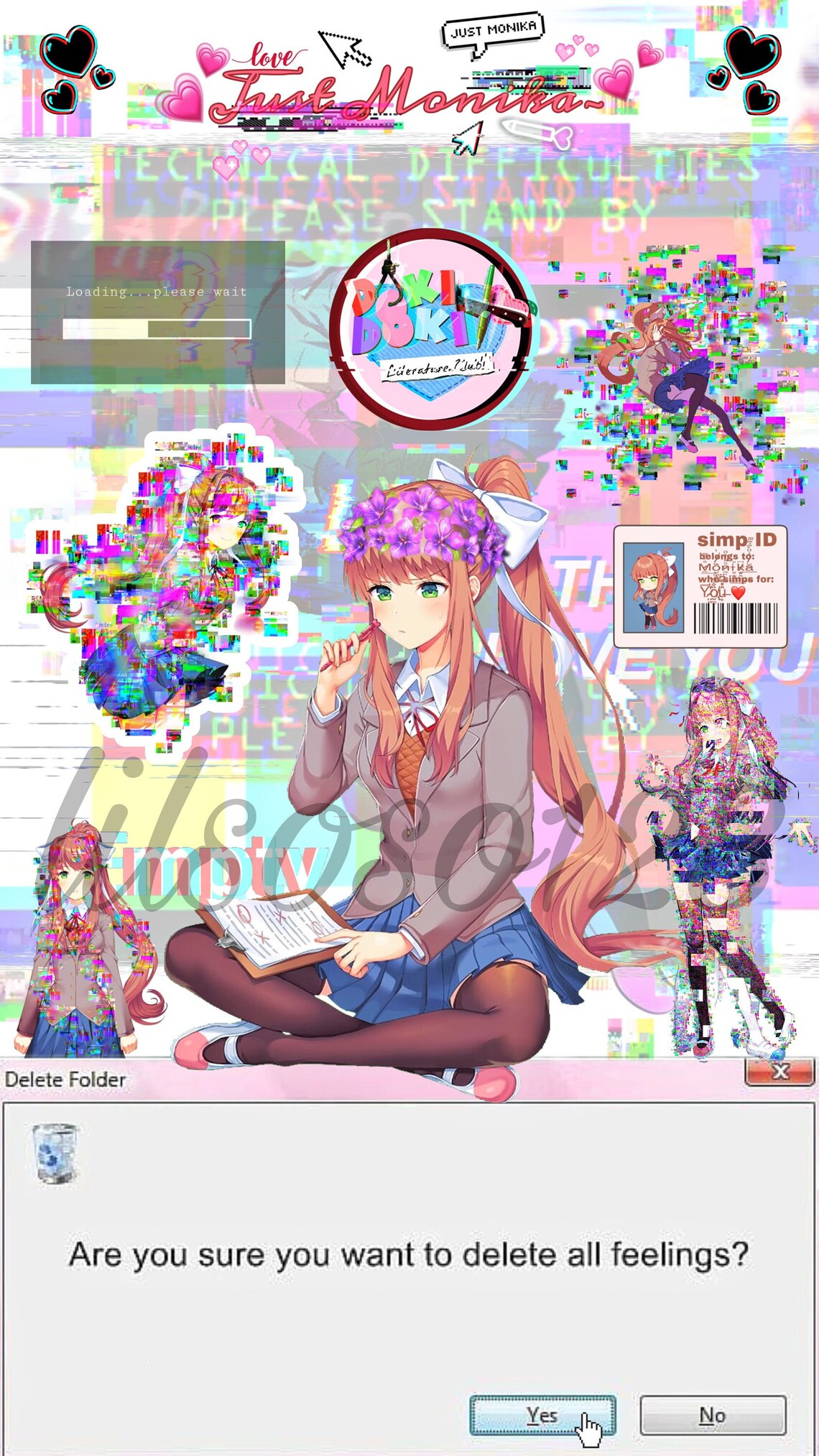 DDLC Monika iPhone Wallpaper Doki Doki Literature Club Inner - Etsy