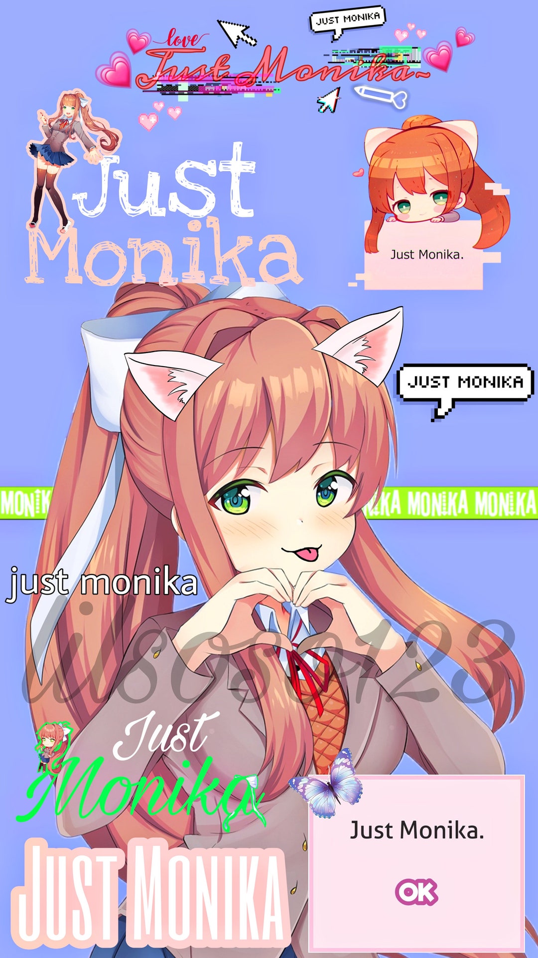 DDLC Monika iPhone Wallpaper Doki Doki Literature Club Just Monika - Etsy