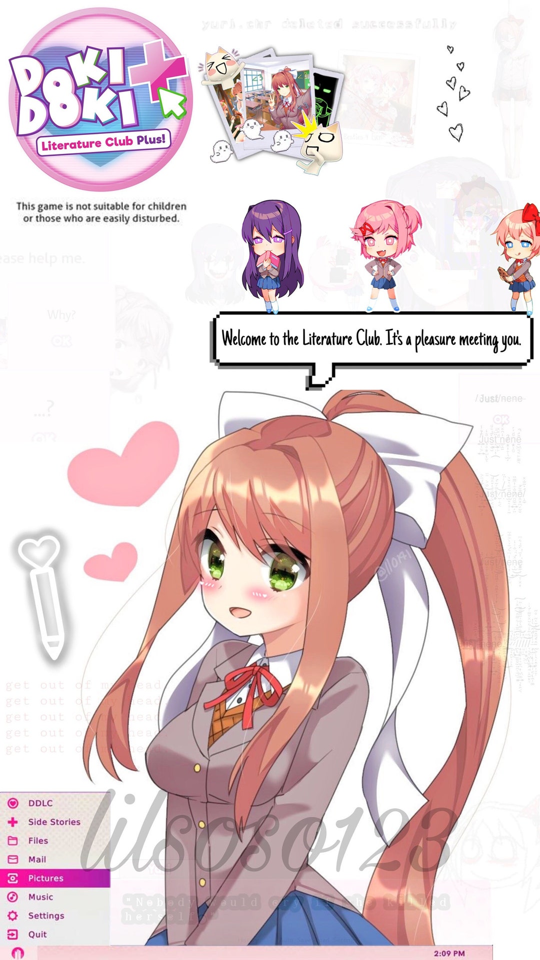 DDLC Monika iPhone Wallpaper Doki Doki Literature Club Hidden Secrets ...